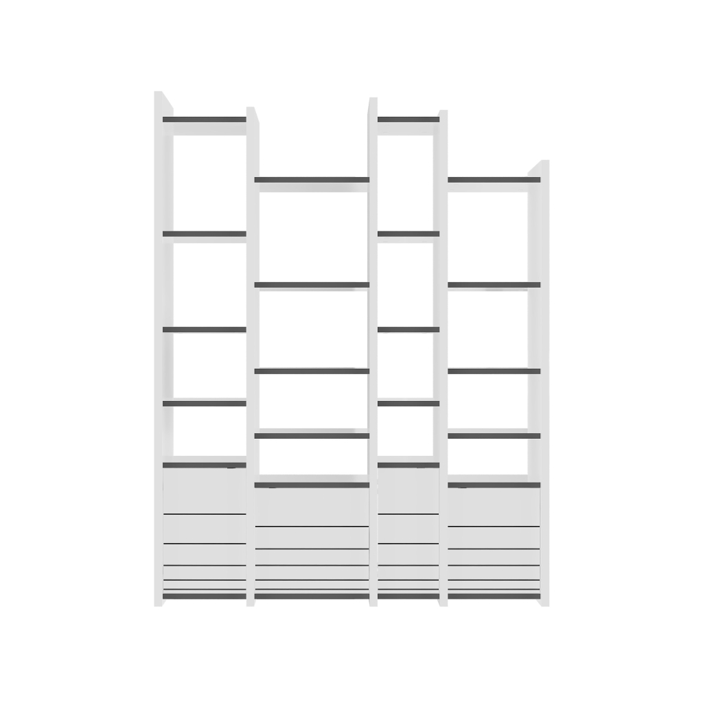Стеллаж прямой ARYA BOOKCASE WHITE WHITE WHITE 127X27X165 СМ. (LEV00680 ...